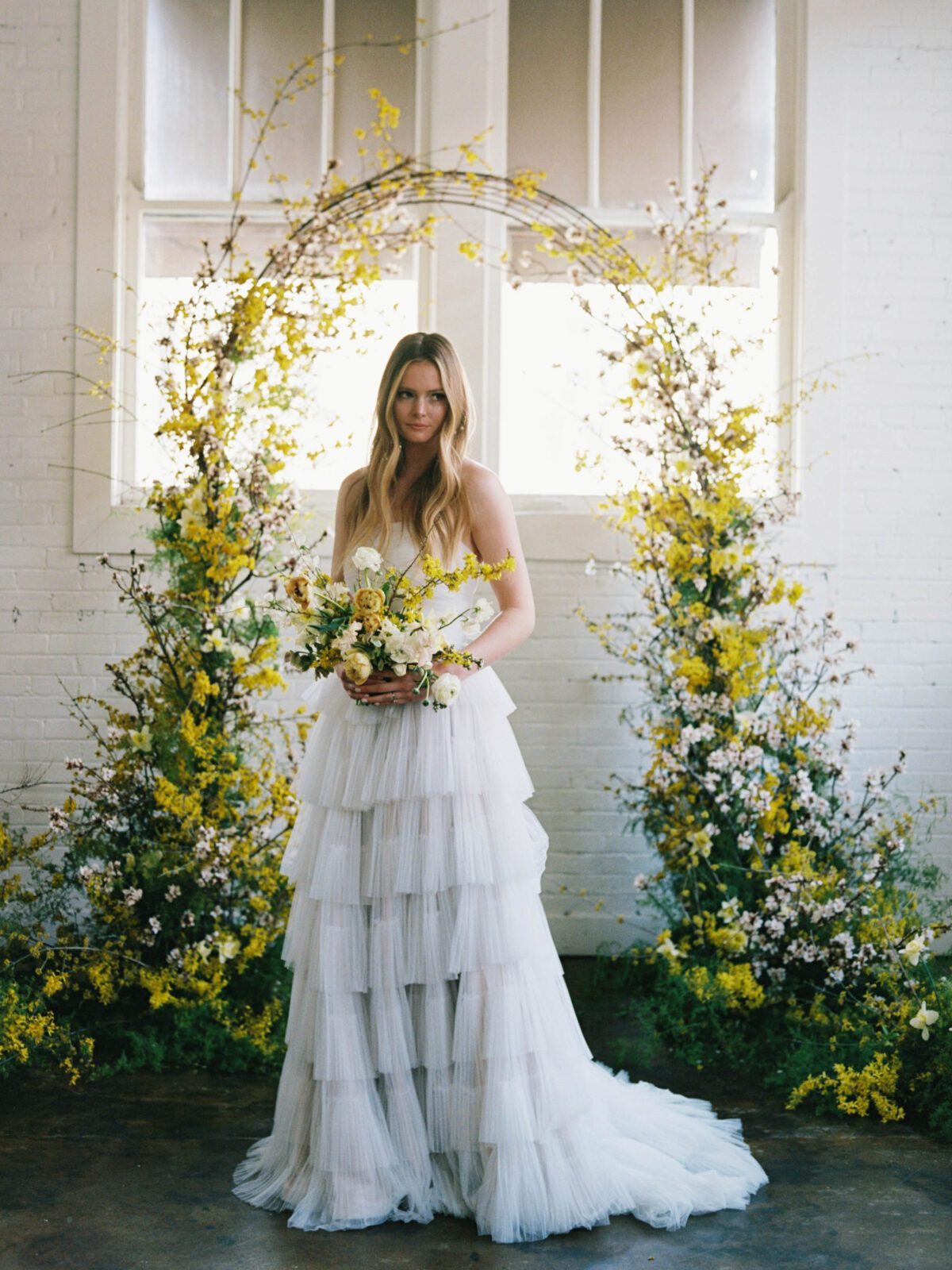Fleurish Workshop With a Forsythia Floral Arbor | Gather Floral