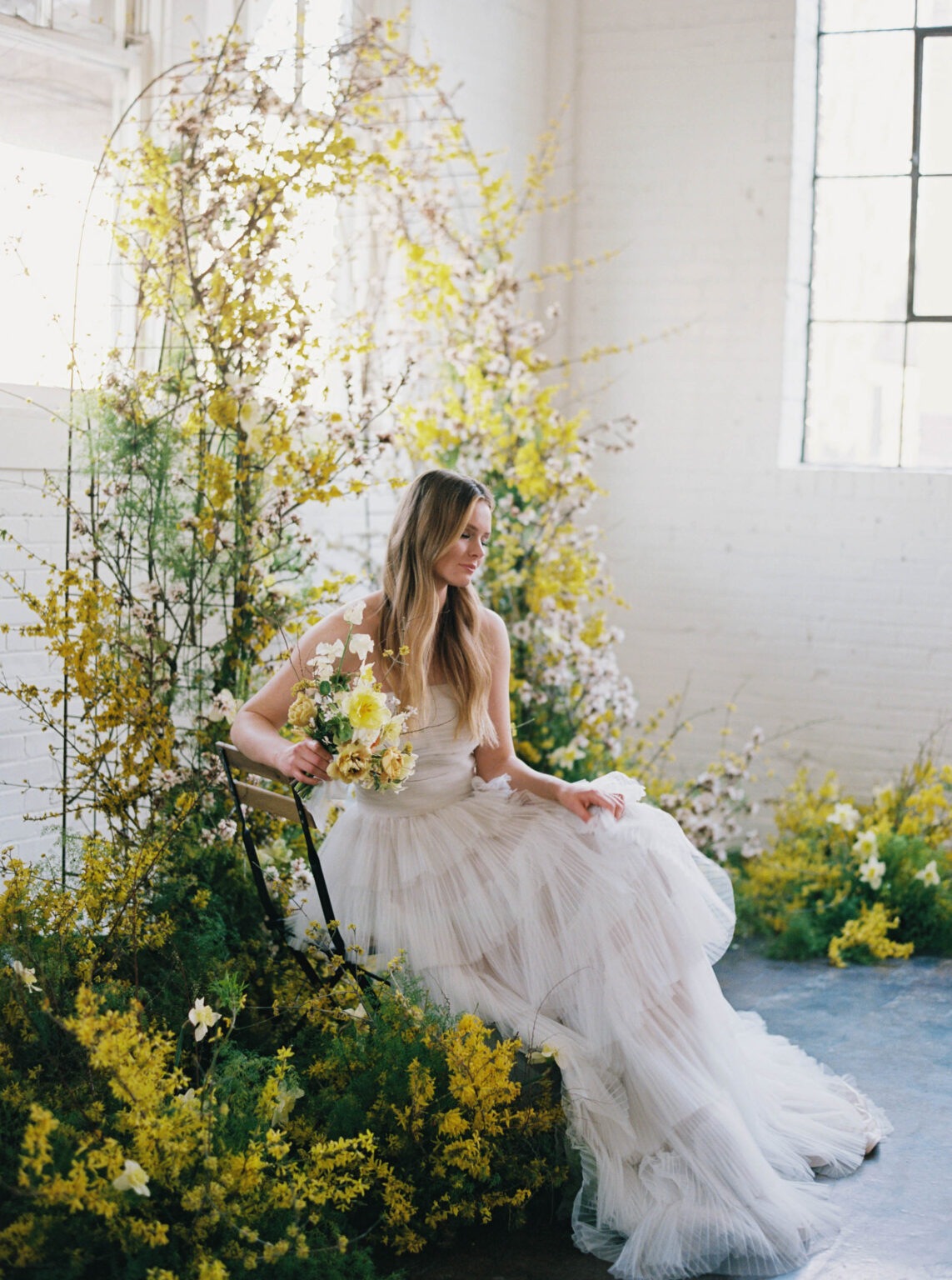 Fleurish Workshop With a Forsythia Floral Arbor | Gather Floral